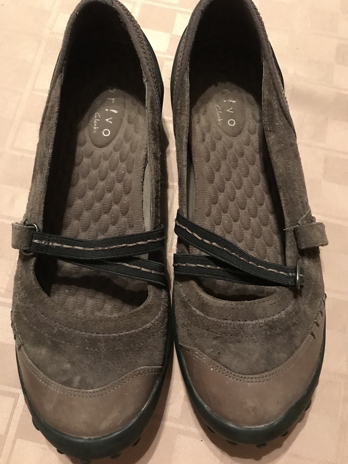 PRIVO by CLARKS Women's Size 7.5 M Brown Suede/Leather Shoes Slip Ons ...