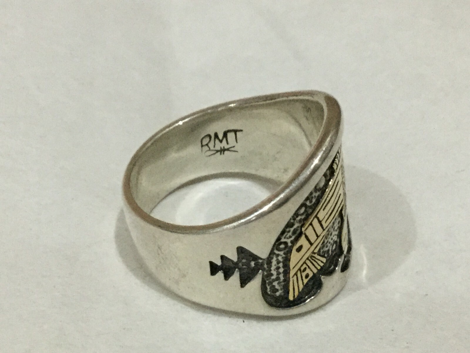Roderick Tenorio 14 Kt Gold Sterling Silver Gentle Rain Fish Ring | eBay