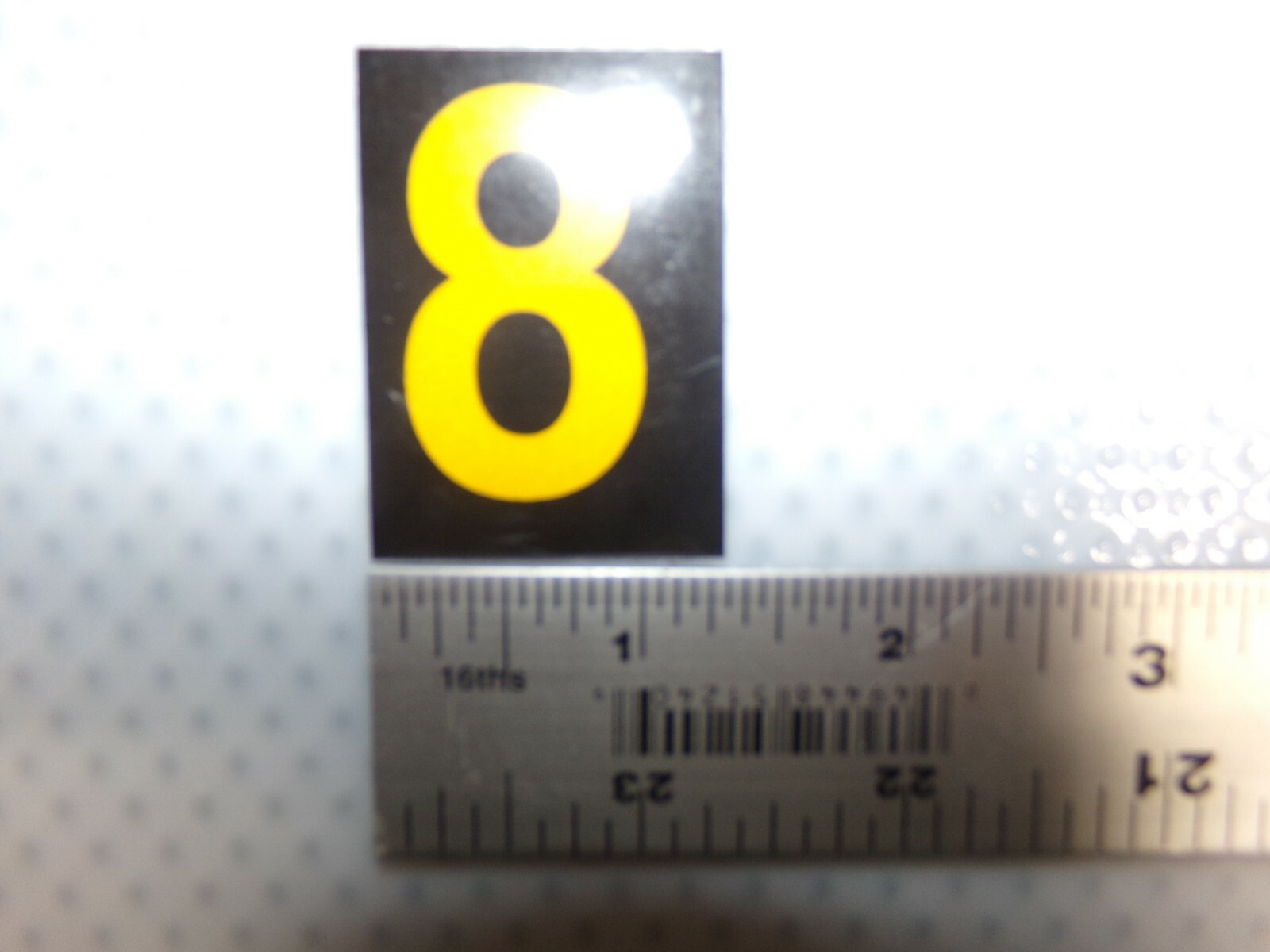 BRADY Number Label, 8, Yellow On Black, 1-1/2" Character Height, 25 PK ...