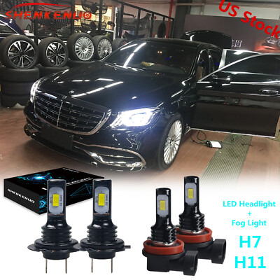 LED Headlights Fog Light Bulb For 2007-2009 Mercedes-Benz S450 S550 ...