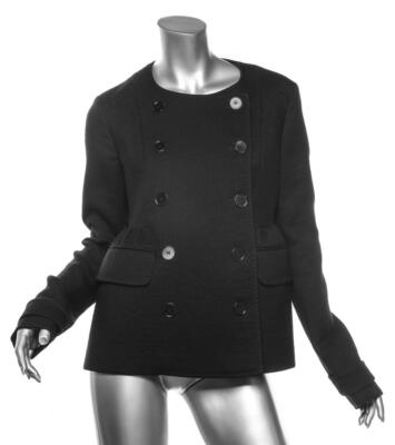 ROCHAS Black Wool Double Breasted Jacket Coat IT40 US4 | eBay