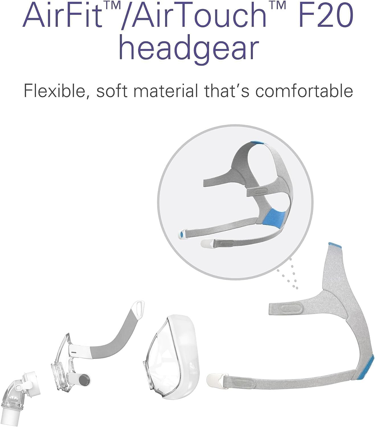 1 Pack CPAP Headgear for Resmed Airfit N20 with Magnetic Clips ...
