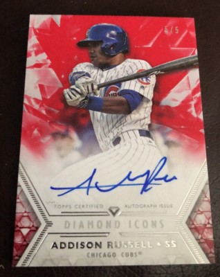 2018 TOPPS DIAMOND ICONS ADDISON RUSSELL RED PARALLEL AUTO AUTOGRAPH 5/ ...