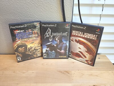 PS2 Cases & Manuals Lot, Including, Resident Evil 4, Mortal Kombat ...