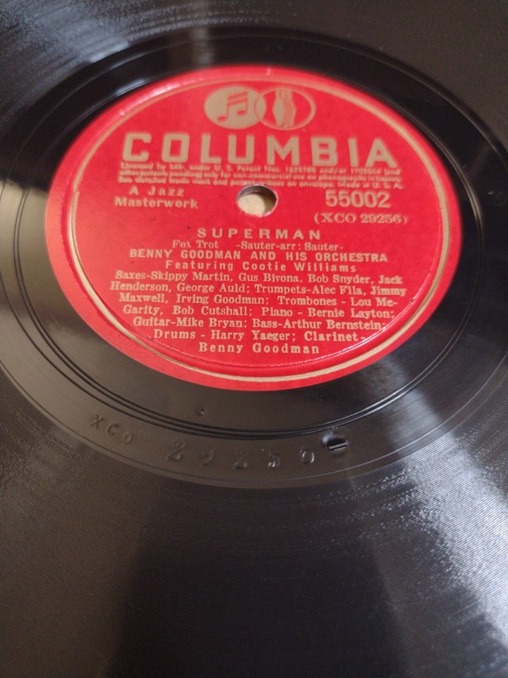 BENNY GOODMAN Superman / More Than You Know 12" 78 RPM Columbia 55002 ...