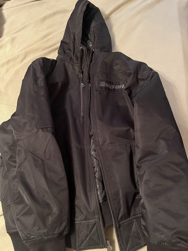 SNAP ON TOOLS HOODED JACKET INSULATED WINTER COAT ZIP UP BLACK NEW | eBay
