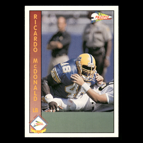 Ricardo McDonald Rookie #323 1992 Pacific Pittsburgh Panthers Football ...