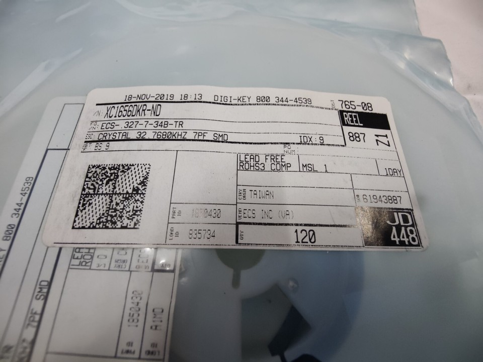 ECS Inc ECS-.327-7-34B-TR 32.768 kHz ±20ppm Crystal 7pF 70 kOhms 2-SMD ...