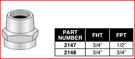 PASCO, 2148, BRASS TO HOSE ADAPTER 3/4" FEMALE HOSE THREAD 3/4" FEMALE ...