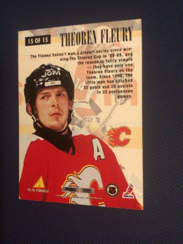 1995-96 Pinnacle Theoren Fleury First Strike Card | eBay