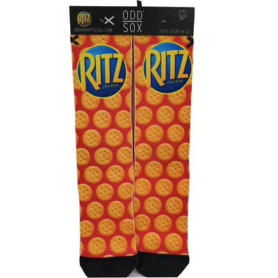 Odd Sox Ritz Crackers Crew Socks, Adult Shoe Size 6-13, Gift, Food, S12 ...