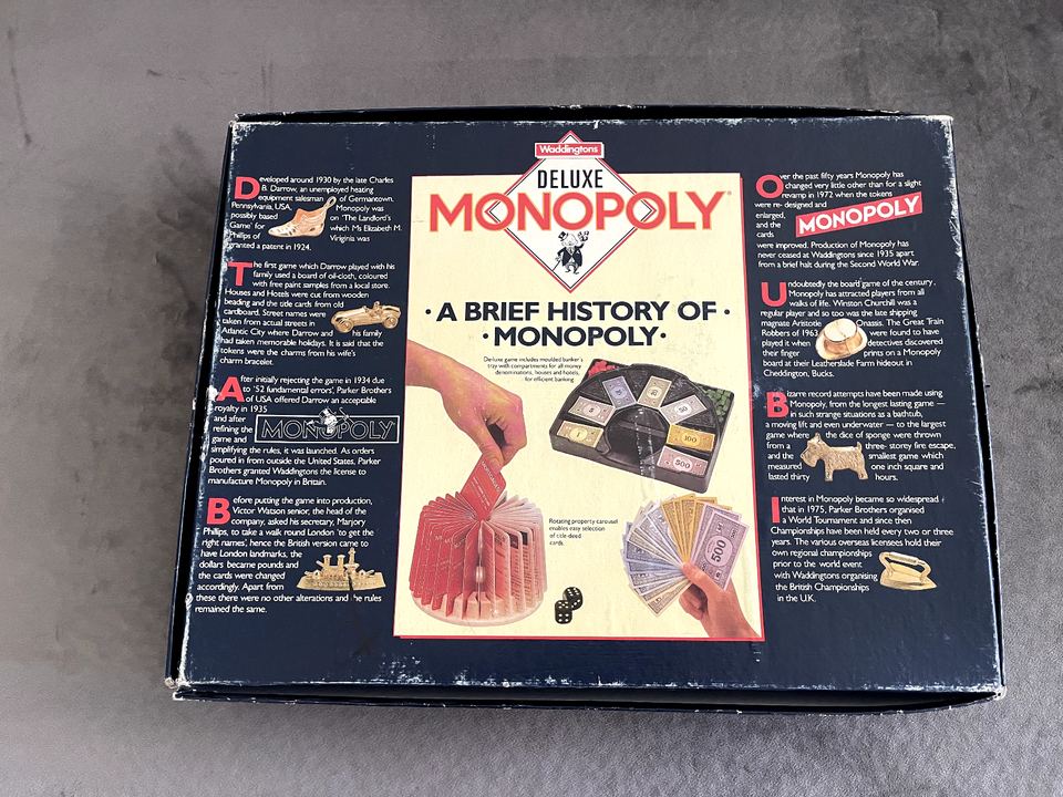 waddingtons deluxe monopoly game uk edition board game #44026 rare ...