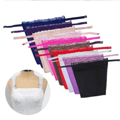 Ladies Cami Secret Lace Clip-on Mock Camisole Bra Overlay Modesty Panel ...