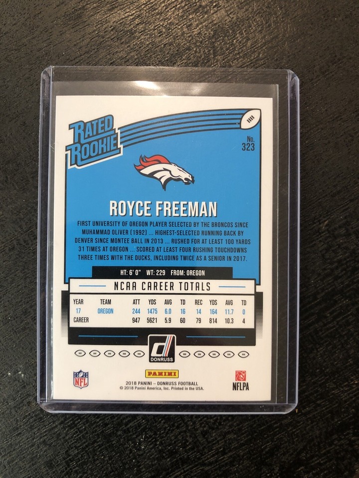 Royce Freeman - 2018 Donruss Rated Rookie #323 *Ships Free!!!! | eBay
