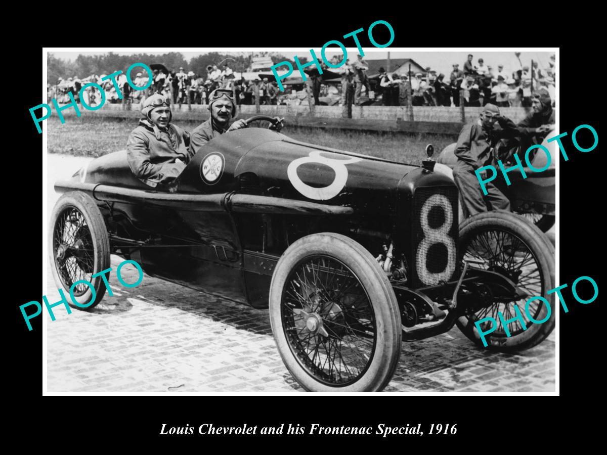 OLD LARGE HISTORIC MOTOR RACING PHOTO LOUIS CHEVROLET FRONTENAC SPECIAL ...