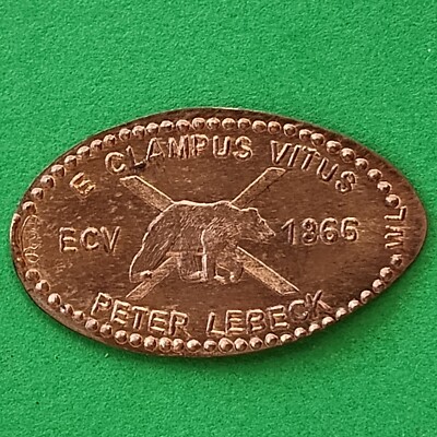 E CLAMPUS VITUS Peter Lebeck ECV 1866 California Flag Bear Pressed ...