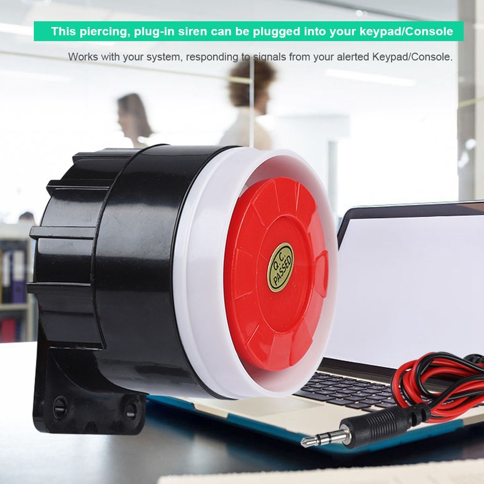 A120dB DC 12V Mini Red Wired Horn Siren Sound Alarm System Warning Horn ...