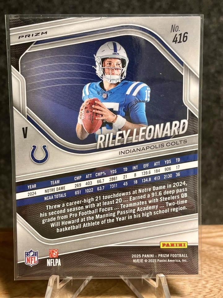2025 Panini Prizm - Riley Leonard Silver Prizm Variation RC Rookie Card ...