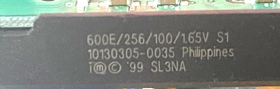 INTEL PENTIUM III 600MHZ 600E/256/100/1.65V S1 SLOT 1 CPU WORKING PULL ...