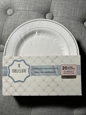 TableLuxe Disposable Plastic Dinner plates 20ct. New In Box. | eBay