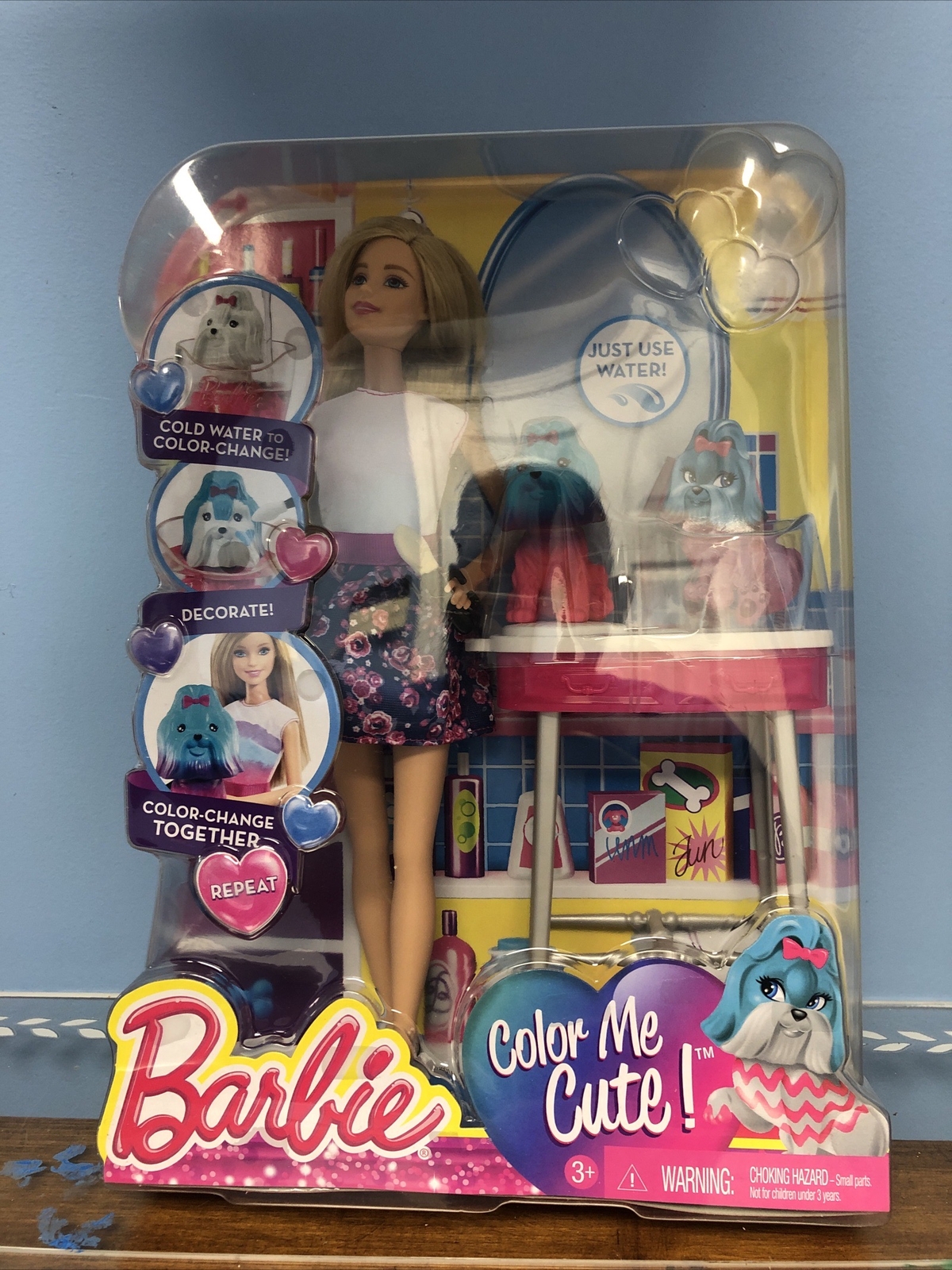 Barbie Color Me Cute Doll & Puppy Dog Figure Set MIB Mattel Toy #CFN40 ...