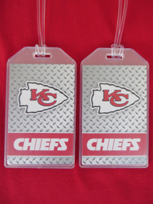 KANSAS CITY CHIEFS LUGGAGE TAGS - SET of 2 - ARROWHEAD - 2024 NFL ...