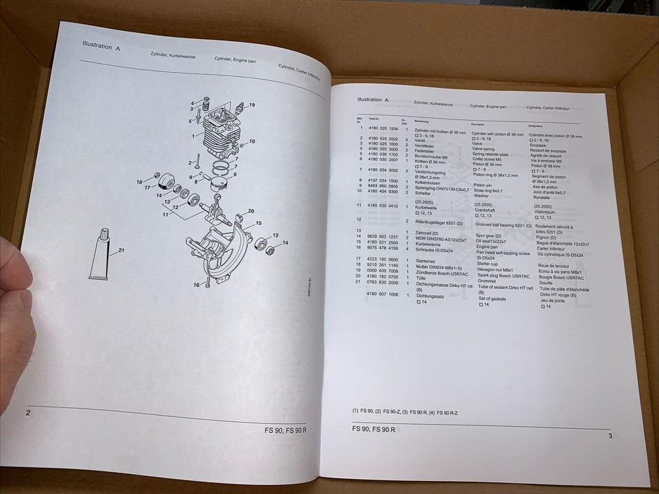 FS 90, FS90, FS 90r R STIHL Trimmer Service Workshop Repair & Part ...