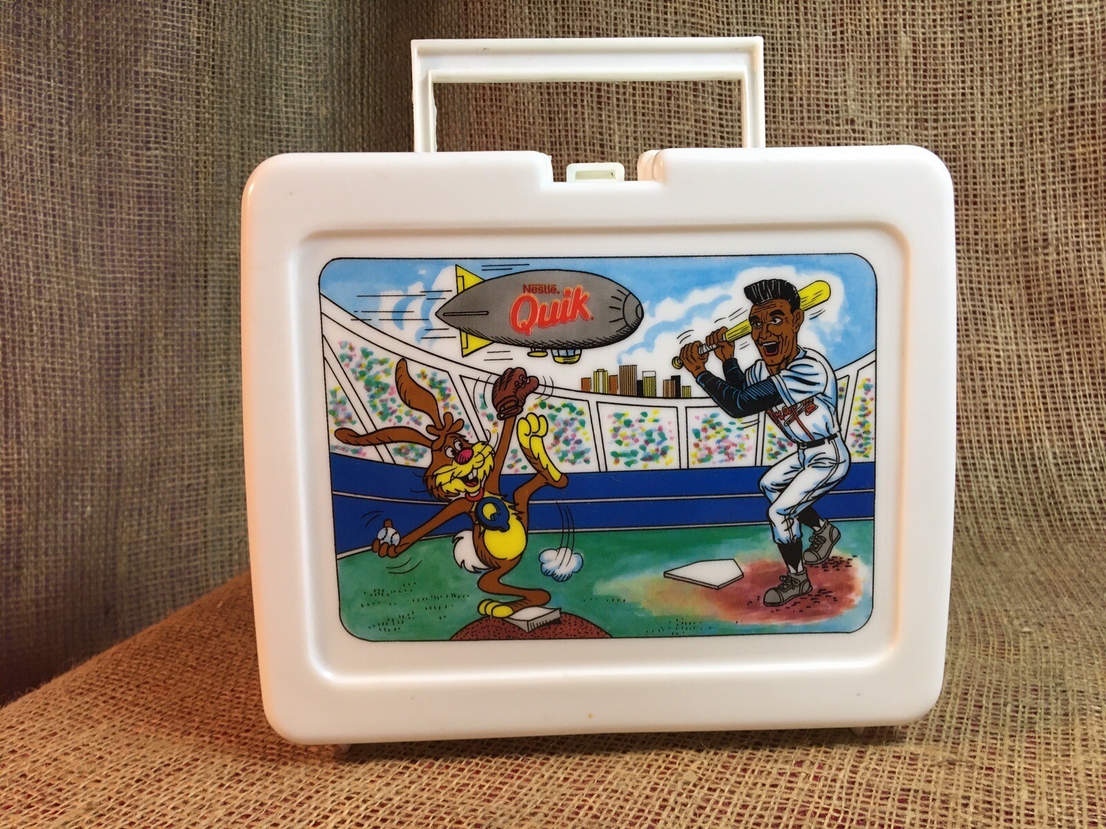 “Nestle Quik Chocolate Milk Bunny” Lunchbox White Plastic /Braves ...