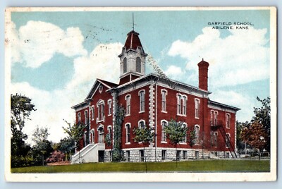Abilene Kansas KS Postcard Garfield School Exterior View Building 1916 ...