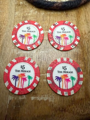 Set of 4 $5 Mirage Casino Chips - Vegas Keepsakes! | eBay