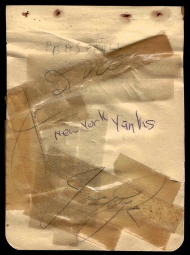 Joe DiMaggio Joe Page Baseball Signed 3.5 x 5" Scrapbook Page (5 Autos ...