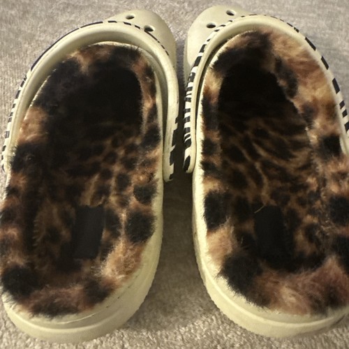 Crocs Premium Size 8 Womens Classic Leopard Lined Zebra Print Solid ...