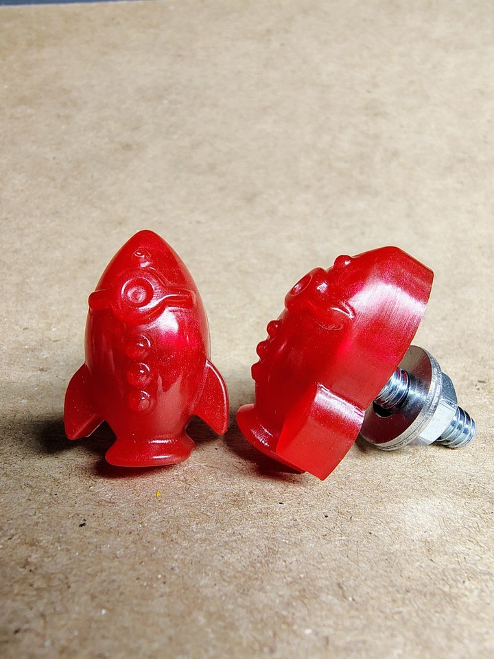 Rocket License Plate Bolts Transparent Red Car /Truck/ Van/Hot Rod. | eBay