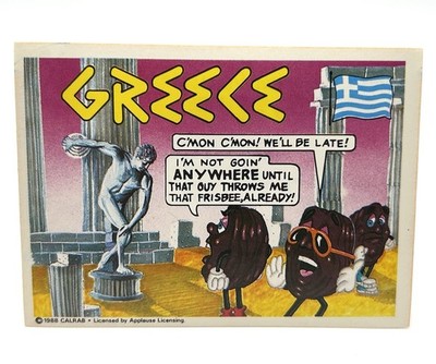 California Raisins 1988 World Tour Sticker Card #9 Greece | eBay