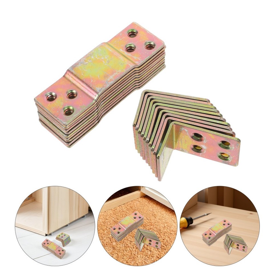 10 Pairs Wooden Bed Rung Bracket Frame Connector Hardwares Brackets ...