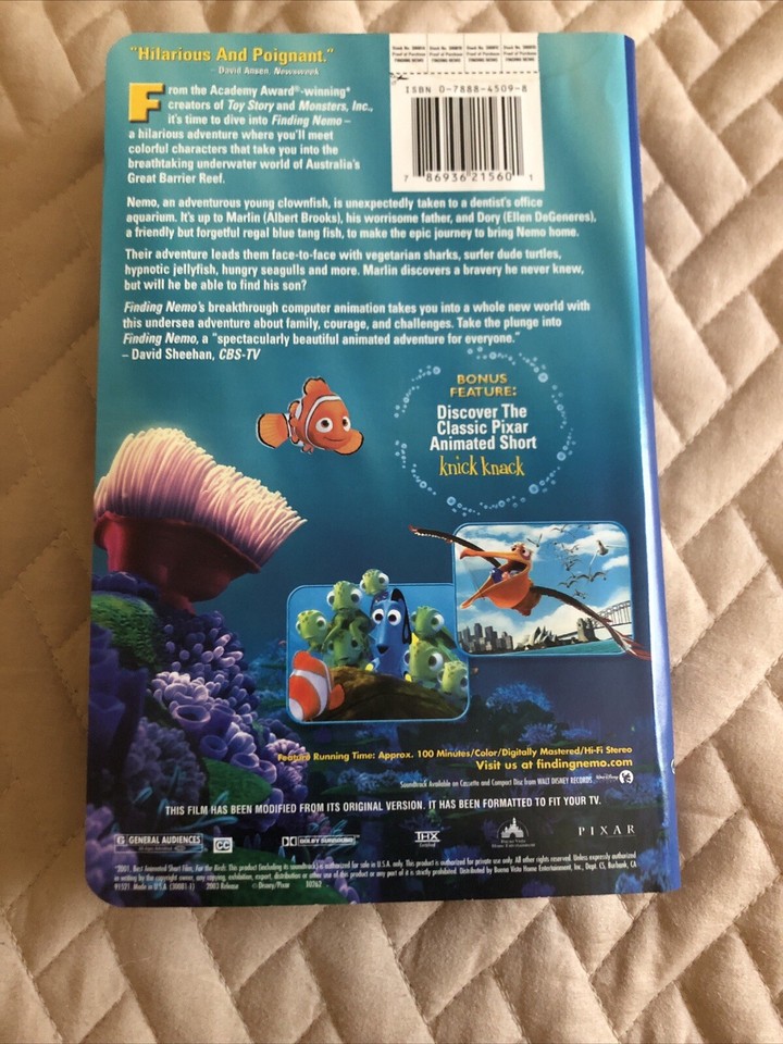 Finding Nemo (VHS, 2003) VG 786936215601| eBay