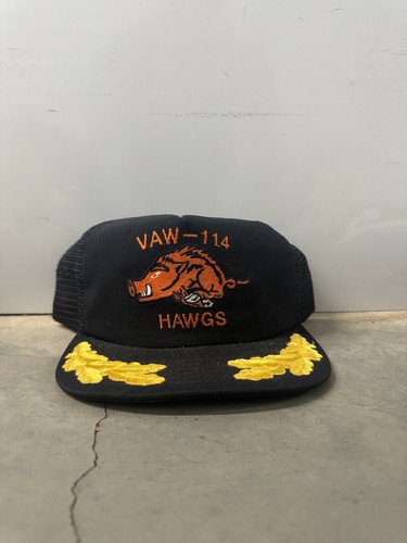 Vintage VAW-114 HAWGS Officer Scrambled Eggs Hat Snapback HORMEL HOGS ...