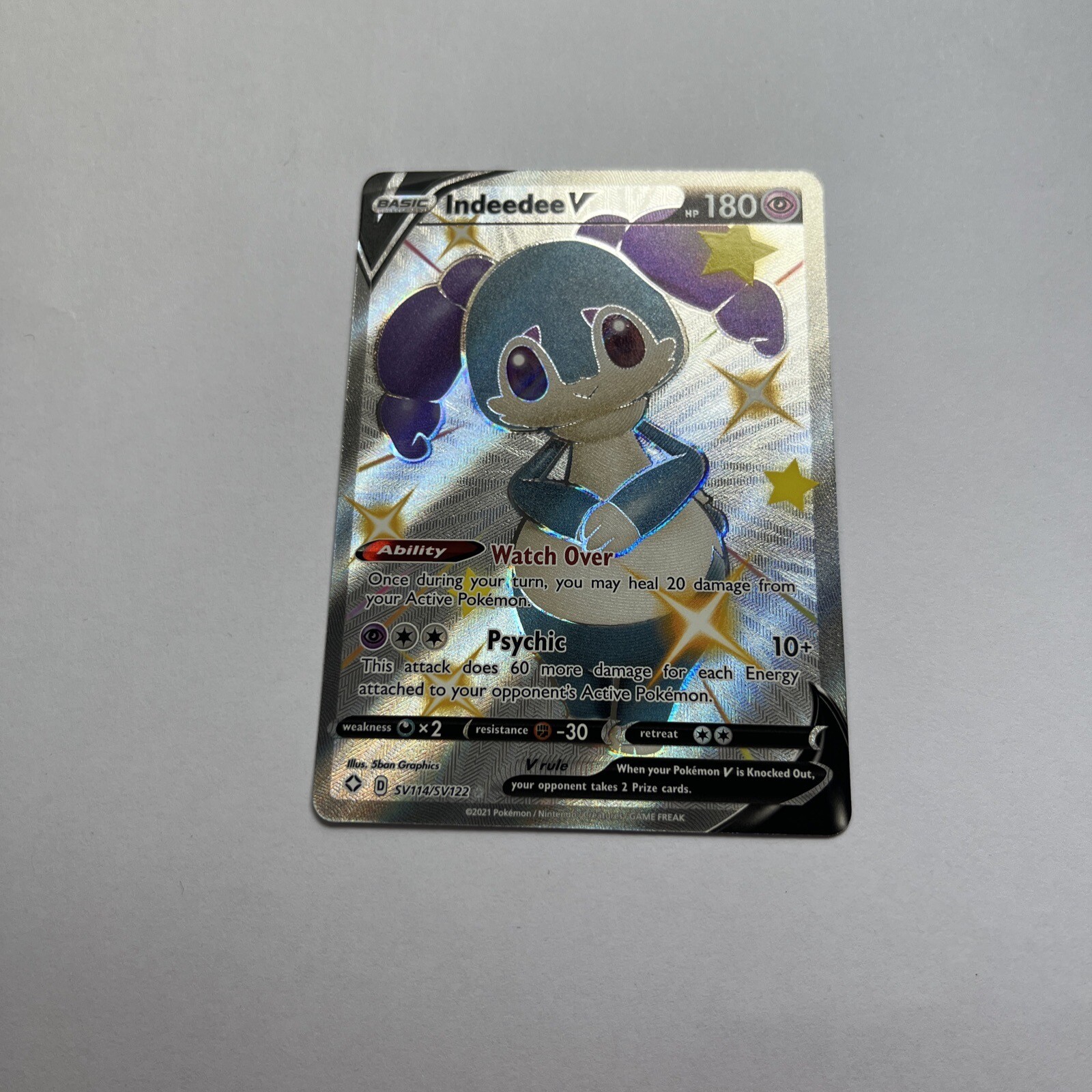 Pokémon TCG Indeedee V Shining Fates SV114/SV122 Holo Shiny Holo Rare ...