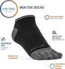 FUN TOES Mens Toe Socks Barefoot Running Lightweight -Value 6 10-13 ...
