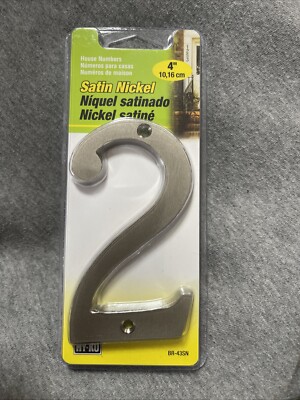 New-HY-KO-House Number-Satin Nickel- 4” Inches Tall (Number 2) | eBay