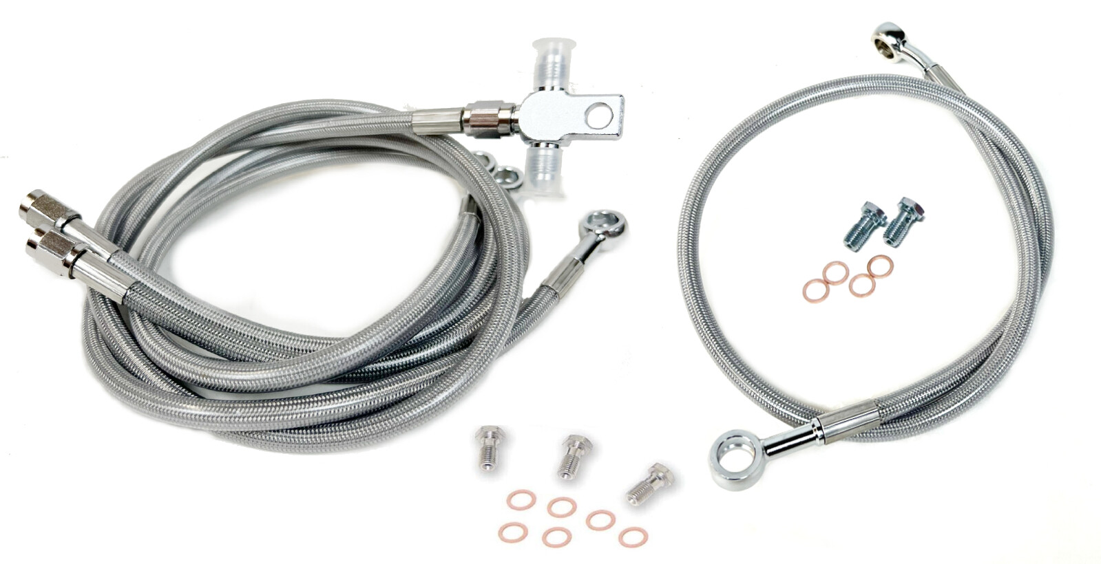 Streamline Steel Braided Brake Lines Clear +3" Front +10" Rear TRX400EX ...