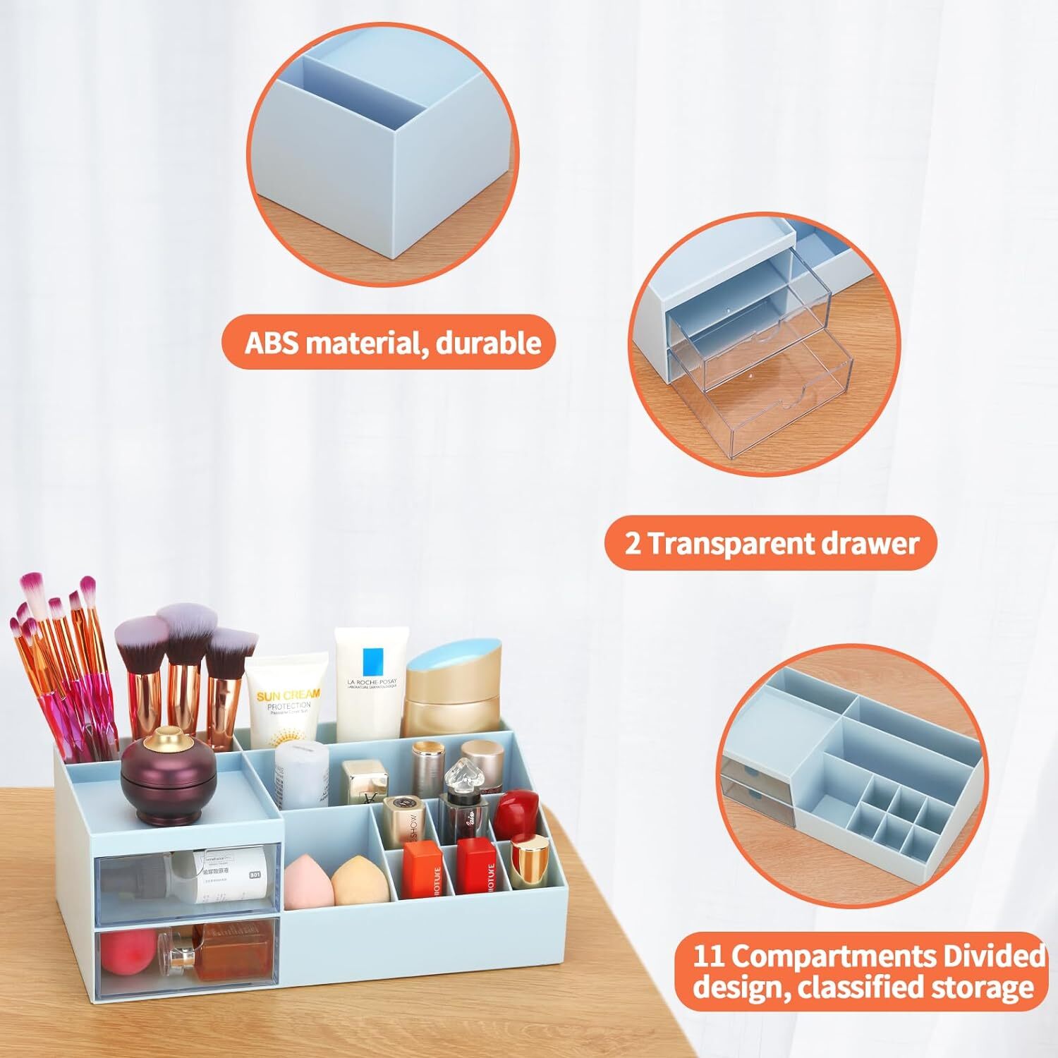 LETURE Desk Organizer, Cosmetic Makeup Vanity Organizer Box, Bathroom ...