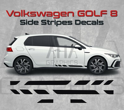 Volkswagen GOLF 8 R Line Side Stripes Decals VW MK8 GTI Side Graphics ...