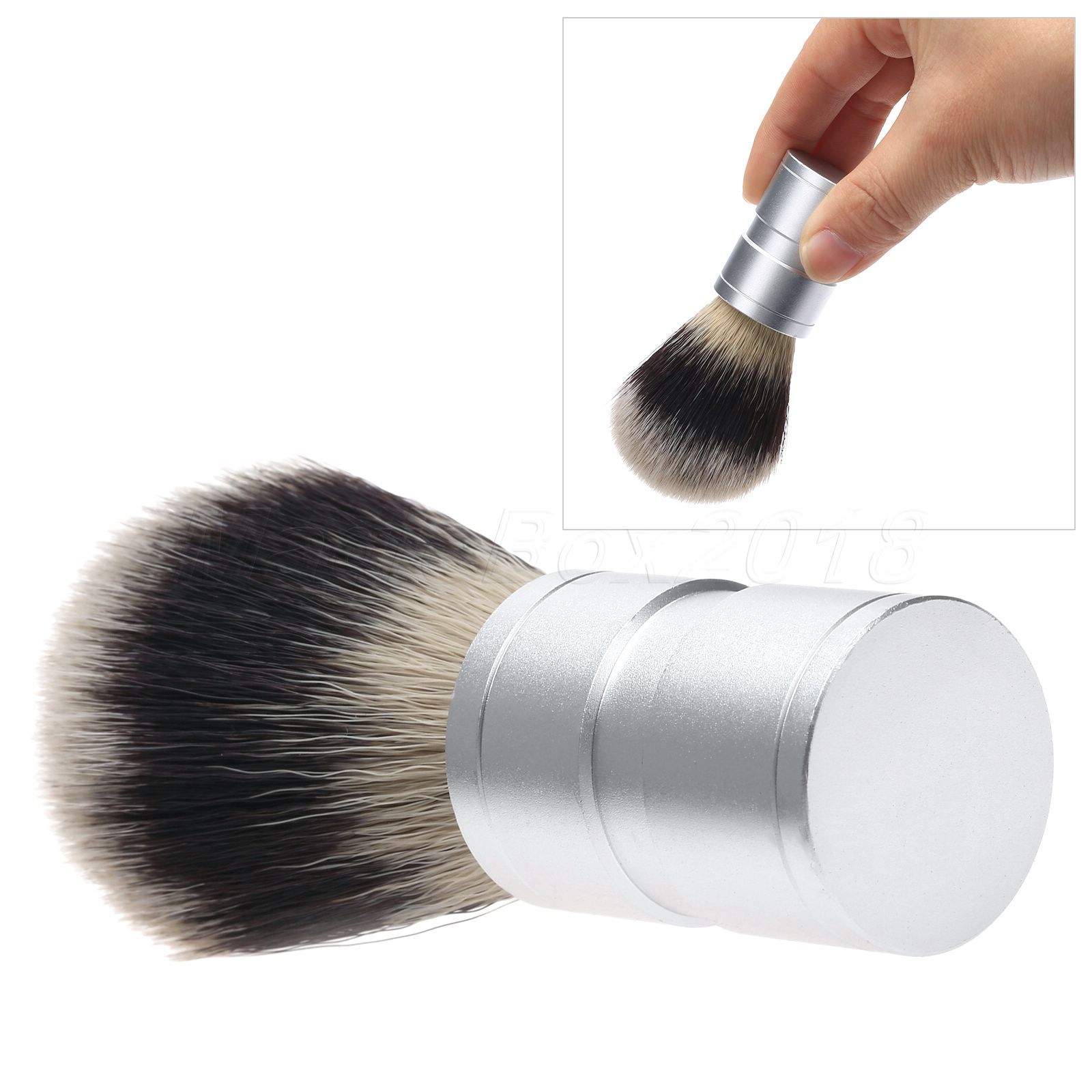 New Portable Men's Badger Hair Shaving Brush Aluminum Alloy Handle ...