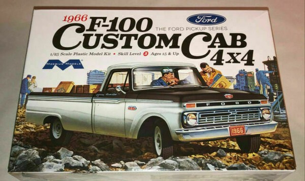 Moebius 1966 Ford F-100 Custom Cab 4x4 1:25 Pickup Model Kit (1236) for ...