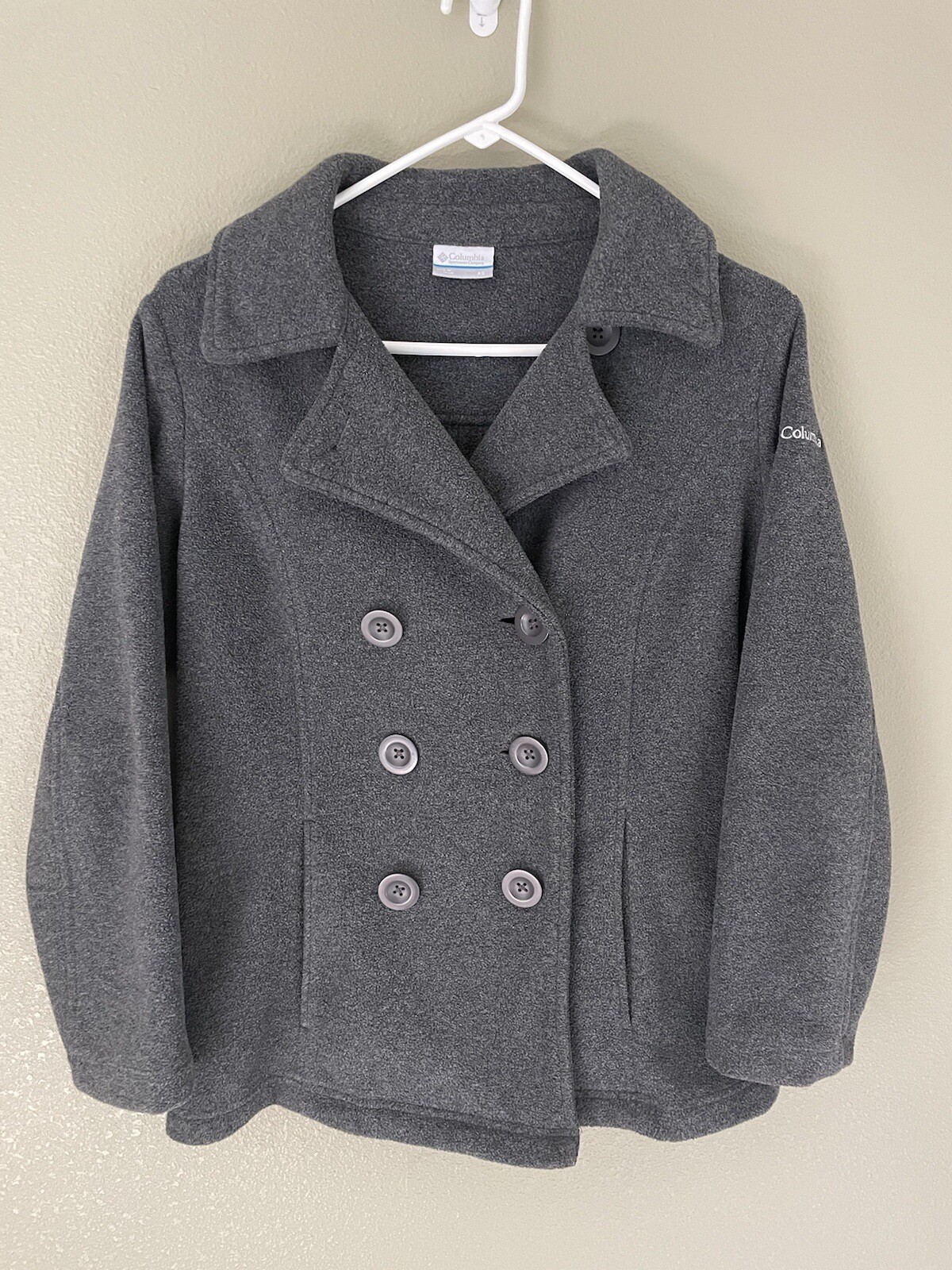 Columbia Gray Polyester Fleece Pea Coat Size XS | eBay