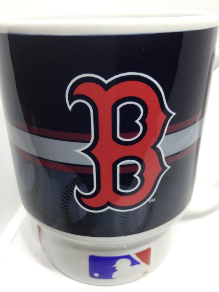BOSTON RED SOX BASEBALL COFFEE MUG. EMBOSSED BOSTON MLB BASEBALL MUG ...