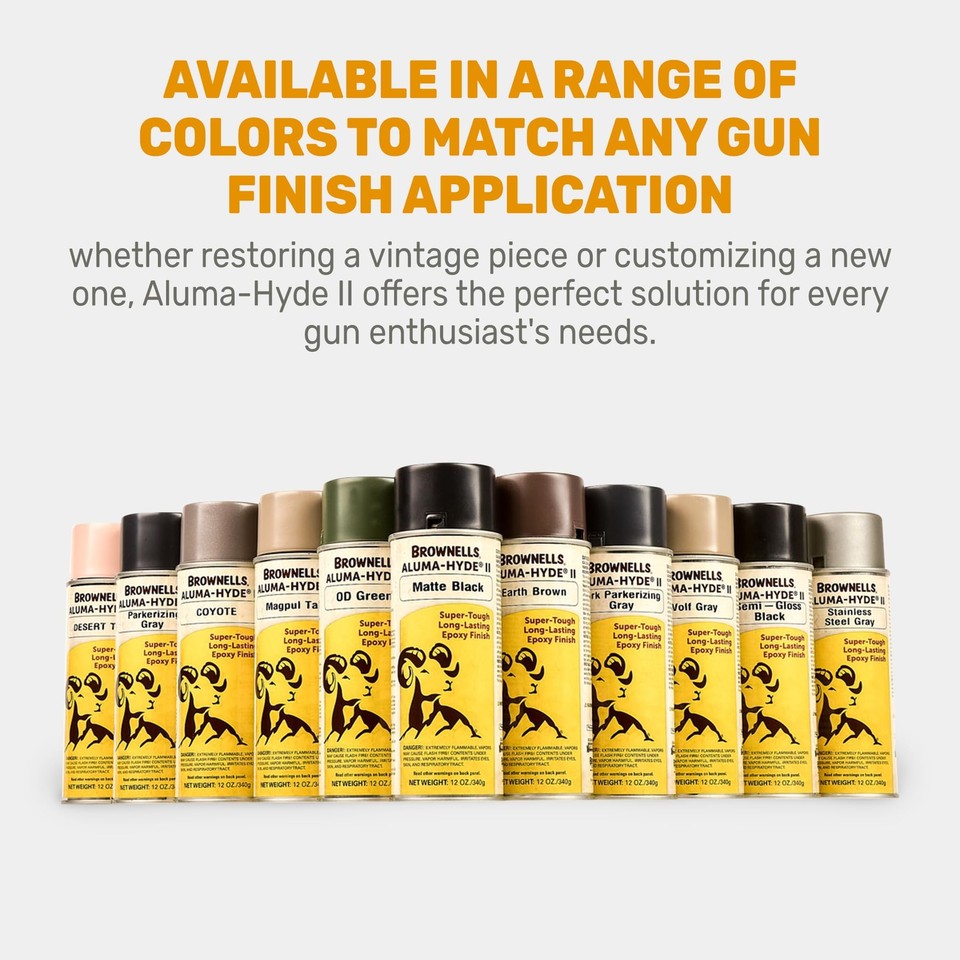 Brownells Aluma-Hyde II Firearm Finish Spray Coating Dark Parkerizing Gray | eBay