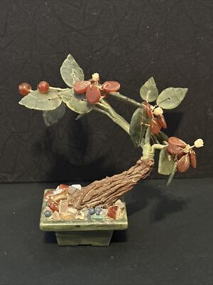 VINTAGE ASIAN JADE STONE BONSAI TREE Gemstones | eBay