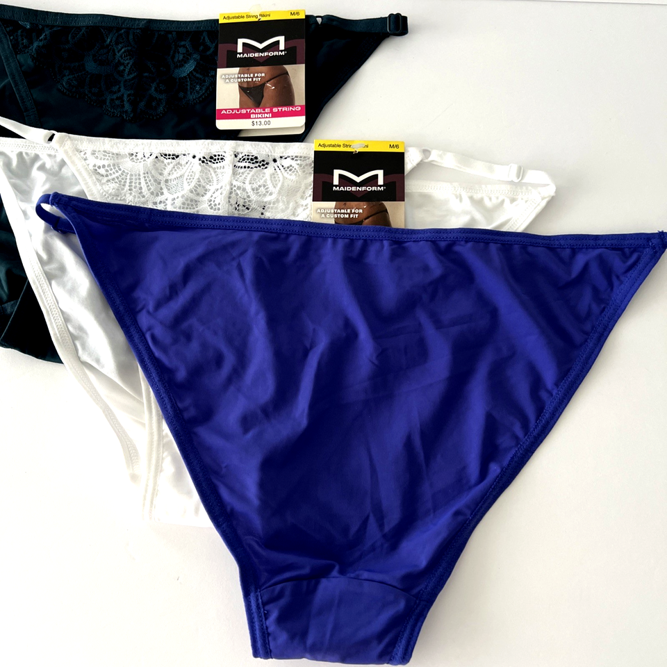 Maidenform 3 Pack Adjustable String Bikini M/6 Multi-Color DMLSBK NEW ...